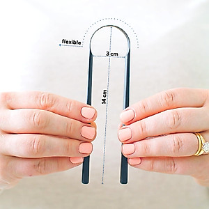 Tongue Scraper, Tongue Cleaner for Adults and Kids, Fights Bad Breath, Metal Tongue Scraper, Great for Oral Care, Oral Hygiene, Ayurveda Tongue Scraper, Hygiene Luxury Black Tongue Scraper. (1 Pack)