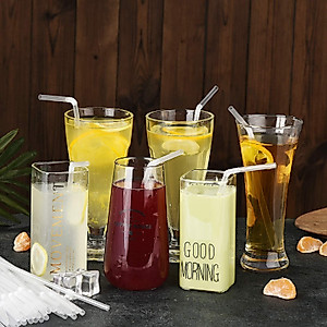 ALINK 500 Black Flexible Straws + 500 Clear Flexible Straws