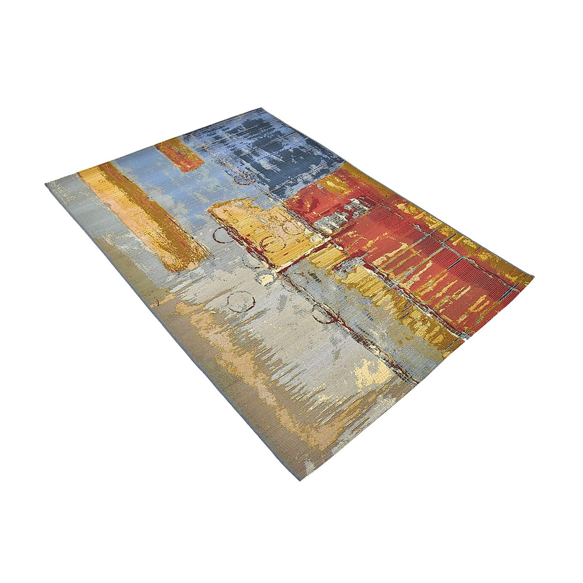 Unique Loom Outdoor Modern Collection Area Rug - Baja (4' 1" x 6' 1" Rectangle, Multi/ Beige)