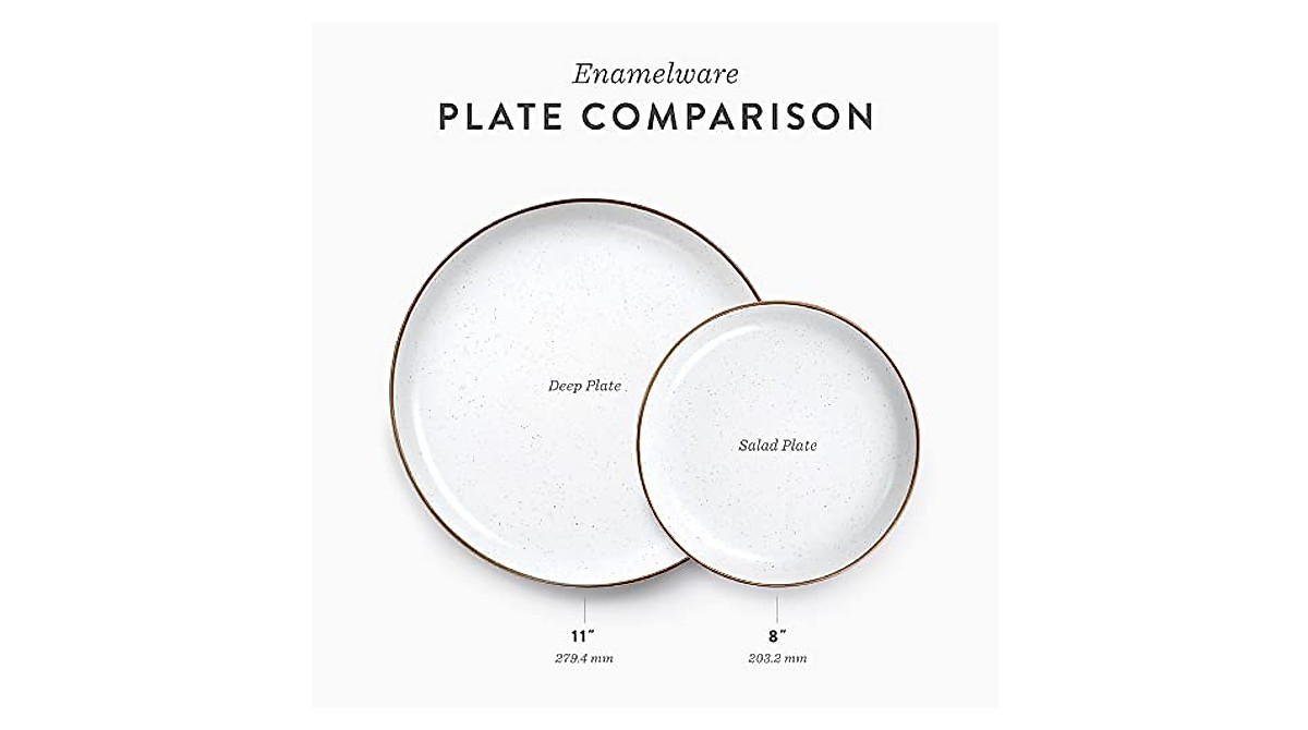 Barebones Enamel Deep Plates - Durable Camping Set, Charcoal