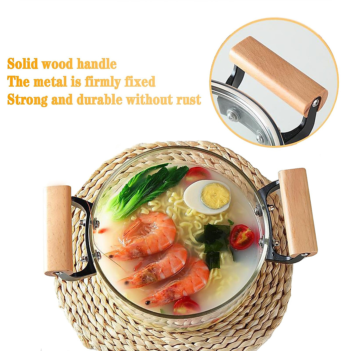 4.5L Glass Stock Pot with Lid Heat Resistant Borosilicate Potpourri Simmer Pot with Cover Stovetop Safe Clear Pot Saucepan for Milk Food Soup (152 OZ)