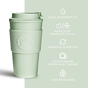 Neon Kactus Double Wall Reusable Coffee Cups 16oz (Friday Feeling)