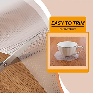 Anoak Shelf Liner Non Adhesive Drawer Liner, Non-Slip Kitchen Cabinet Liner Washable Refrigerator Liners Waterproof Fridge Liner Drawer Mat for Cupboard, Pantry Shelves, Bathroom (12 inches x 5 Feet)