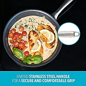 Bialetti Fry Pan, 10-Piece Sapphire Cookware Set, Gray