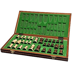 Handmade European Wooden Chess Set with 16 Inch Board and Hand Carved Chess Pieces