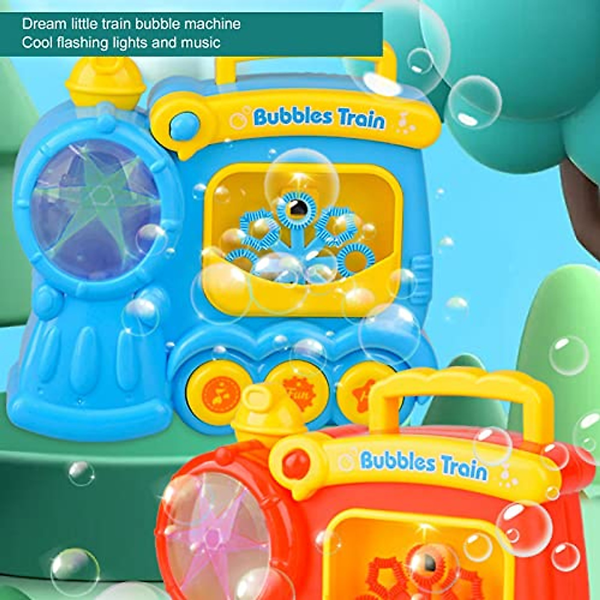 Automatic Bubble Blower Battery Operated Bubble Machine Bubble Maker Bubble Machine Electric Bubble Maker 8 Holes Automatic Bubble Blower Bubble Machine with Light Music for Indoor (Blue)