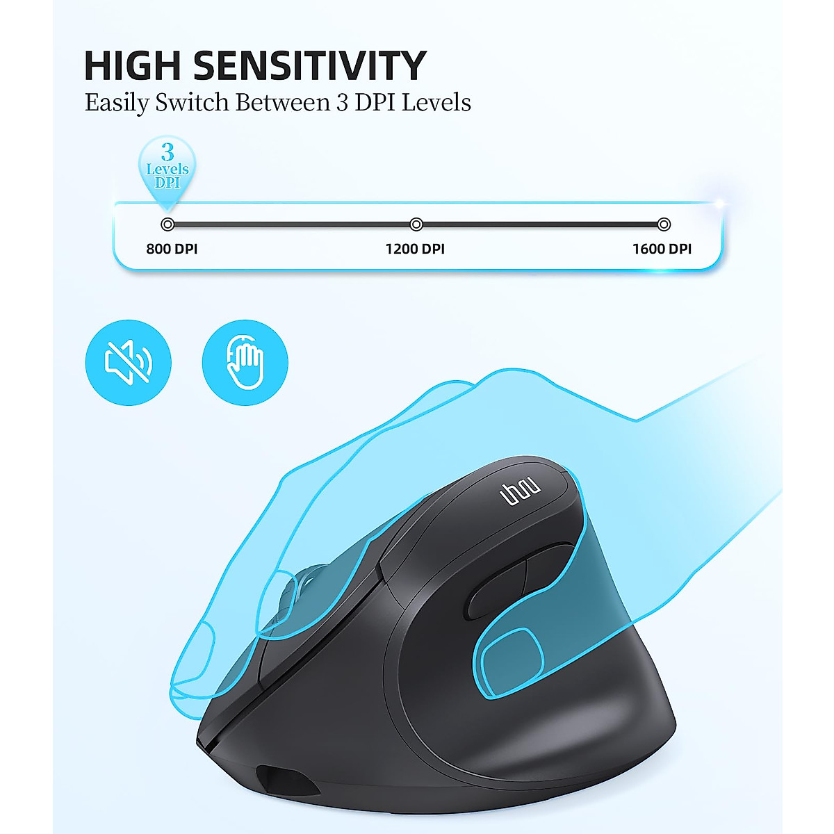 Ergonomic Wireless Keyboard and Mouse - UHURU UEKM-20 Wireless Ergo Keyboard and Mouse Combo with Split Design, Palm Rest, Natural Typing, Compatible with Windows Mac