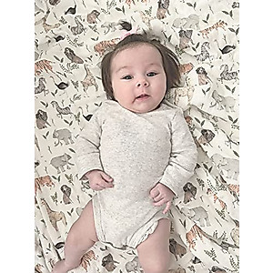 Little Jump Bamboo Muslin Swaddle Blankets - 2 Pack Jungle & Green - Softest Baby Receiving Blankets for Boys and Girls (Jungle & Green)