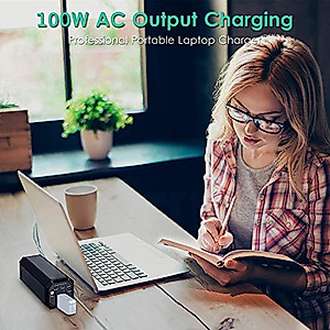 Portable Laptop Charger, 31200 mAh High Capacity USB C Power Bank with 100W AC Outlet, Fast Charging External Battery Pack Compatible with MacBook, iPhone, Samsung, HP, Dell, Lenovo and More (N5)