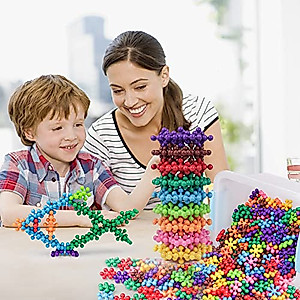 NEOACT 600 PCS Building Blocks Connect Toys,Interlocking Solid Plastic Educational Toys Sets for Preschool Kids Boys and Girls Aged 3+, Promote Fine Motor Skills and Sensory Development.