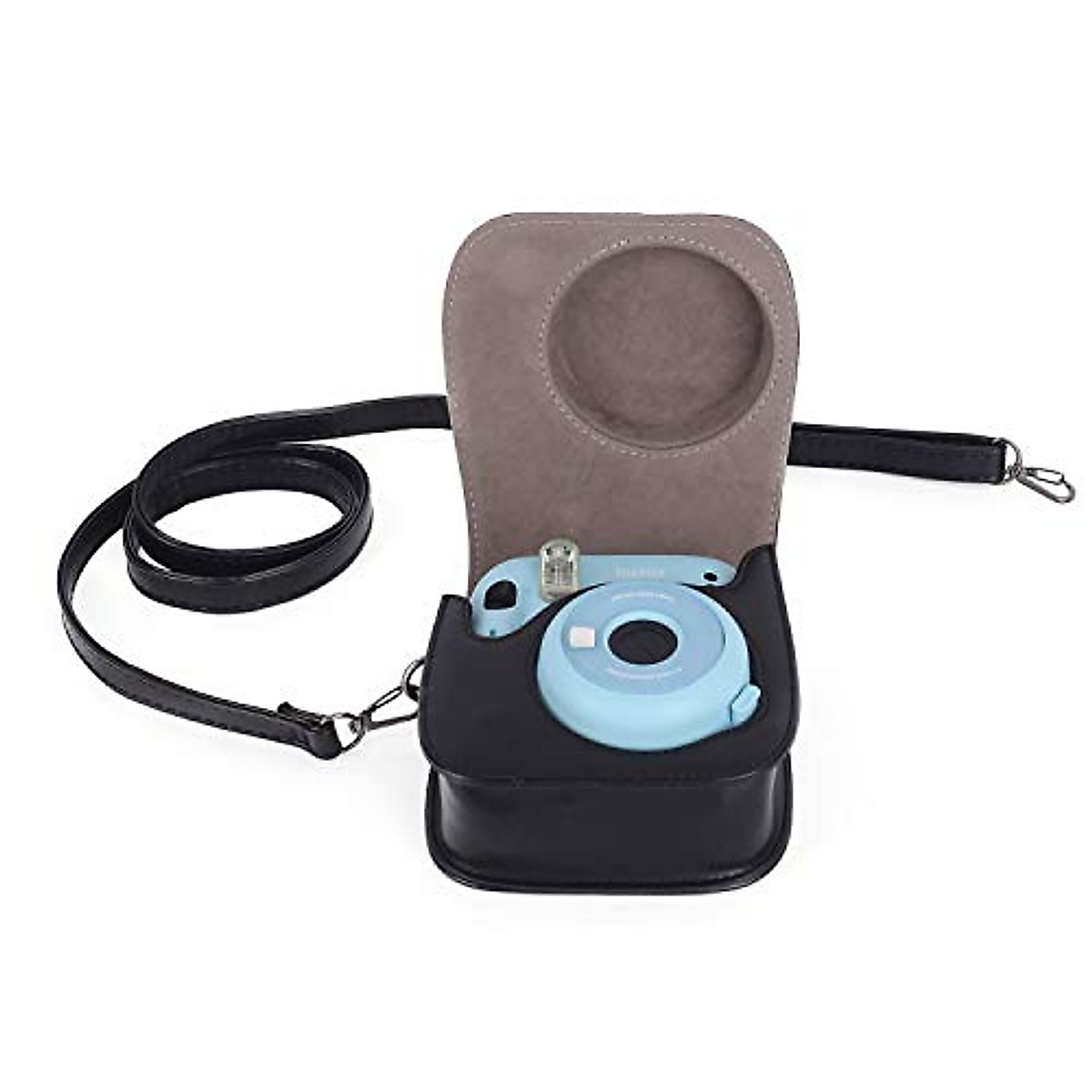 Phetium Instant Camera Case Compatible with Instax Mini 11,PU Leather Bag with Pocket and Adjustable Shoulder Strap (Black)