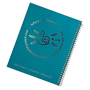 Left-Handed Only from Lefty's Wide Ruled Notebook with Logo Cover, Set of 3, Assorted Colors