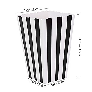 TOYMYTOY Popcorn Boxes,Cardboard Popcorn Containers for Party Favor,24pcs (Black)