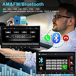 YUANTING Newst Double Din Car Stereo with Voice Control Carplay and Android Auto,7 Inch Capacitive HD Touchscreen,Bluetooth，Mirror Link, Subwoofer，Waterproof Backup Camera/SWC/AM/FM/2USB