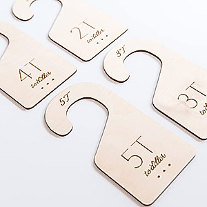 White Loft Baby Closet Size Dividers Toddler Closet Organizer – & Durable Birch Baby Closet Dividers from Newborn to 5 Years – Timeless Etched Design for Any Nursery Decor (Set of 11)