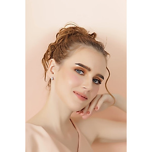 Sterling Silver 1/4 Carat Lab Grown Diamond Round Halo Huggie Hoop Earrings