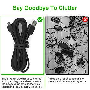 Toxaoii USB Micro Braided Mouse Charging Cable, Naga Pro 20000 DPI Charging Cord Compatible with Razer Naga Pro, DeathAdder V2 Pro, Basilisk, Viper Ultimate Wireless Gaming Mouse Charging Cord, 5.9FT