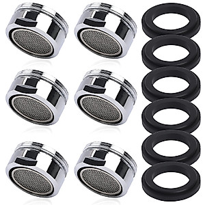 6 Pcs Faucet Aerator 15/16-Inch Male Threads Aerator 2.2 GPM Bathroom Sink Aerator Faucet Replacement Parts with Brass Shell Kitchen Sink Aerator Universal Size Faucet Filter with Gasket