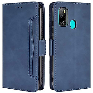 HualuBro Ulefone Note 9P Case, Magnetic Full Body Protection Shockproof Flip Leather Wallet Case Cover with Card Slot Holder for Ulefone Note 9P Phone Case (Blue)