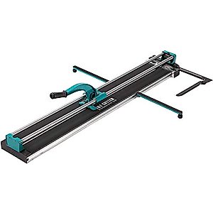 ZELCAN Manual Tile Cutter, Hard Alloy Wheel Cutter with Ergonomic Handle for Porcelain Ceramic Tiles, Laser Guided Precision, Adjustable Measurement Ruler, Anti-Skid Feet (48 inch)