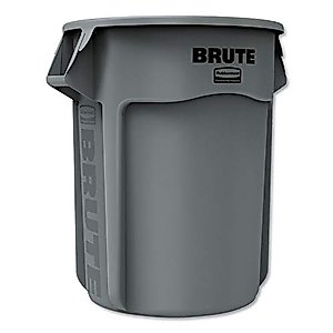 Rubbermaid Commercial 265500Gy Round Brute Container Plastic 55 Gal Gray