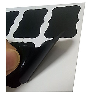 Reusable Waterproof Chalkboard Labels Blackboard Mason Jar Stickers Blackboard Stickers for The Kitchen, Pantry, Mason Jars, Wine Glasses (Black)