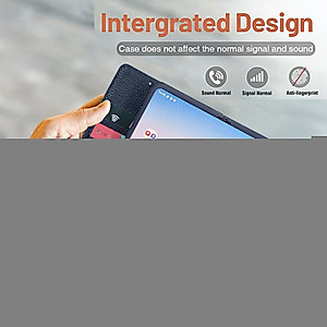 Vitodo for Galaxy Z Fold 5 Case with S Pen Holder - Genuine Leather Wallet Case Built in Slide Camera Cover, Card Slot, Kickstand, Hinge Protection Phone Cover for Samsung Galaxy Z Fold5 5G (Blue)