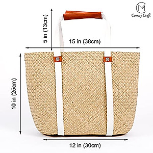CM Comay Craft Straw Tote Bags For Women 14 in, Beach Bags For Women, Rattan Bag Oversized Beach Bag