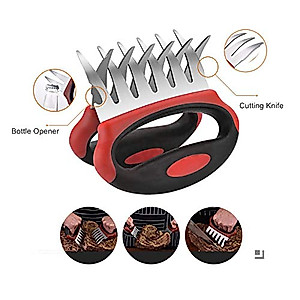 SCN Bear Claws Meat Shredder-BBQ Claws Stainless Steel Fork Set For Shredding Pulling Lifting Pork Chicken Beef With Heat Insulated Handel Set of Two Barbecue Grilling Tool
