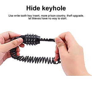 Bike Ring Lock Wire Steel Cable Lock,Multifunction Bicycle Steel Wire 4 Digit Password Anti-Theft Security Bike Lock for Motorcycle,Door, Gate, Fence, Grill Black Lock + Bag