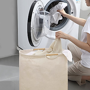 Collapsible Laundry Basket with Handles,Square Standing Laundry Organizer, Large Dirty Clothes Toys Storage Organizer for Home