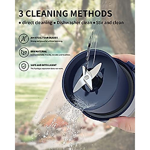 SHUKUBOKU Portable Blender,with USB Rechargeable,Mini Blender For Shakes and Smoothies,Travel Juicer Cup，Made with BPA-Free Material Portable Juicer,10oz Handheld Blender,Portable Juicer(White)