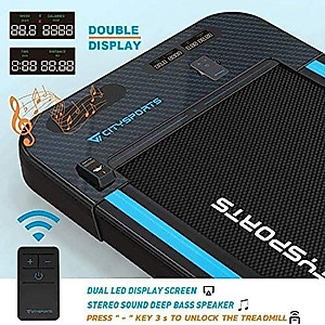 CITYSPORTS Treadmills for Home, Under Desk Treadmill Walking Pad Treadmill with Audio Speakers, Slim & Portable Treadmill with Remote & Dual LED Display, Office & Home Treadmills