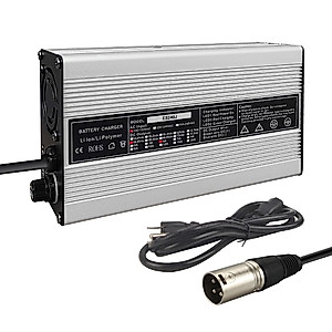 Abakoo 54.6V 4A Battery Charger Power Supply Adapter for 48V 13S Lithium Battery with 3-Pin XLR Connector