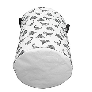 HUAYEE 19.6 Inches Large Laundry Basket Waterproof Round Cotton Linen Collapsible Storage bin with Handles for Hamper,Kids Room,Toy Storage(Dinosaur)