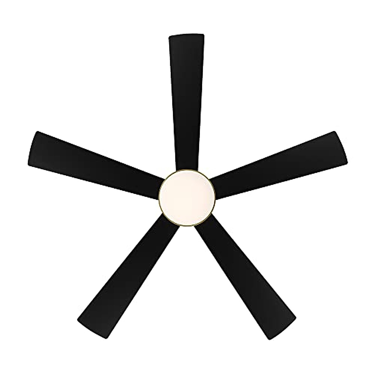 WAC Smart Fans Eclipse Indoor and Outdoor 5-Blade Ceiling Fan 54in Satin Brass Matte Black with 3000K LED Light Kit and Remote Control works with Alexa and iOS or Android App