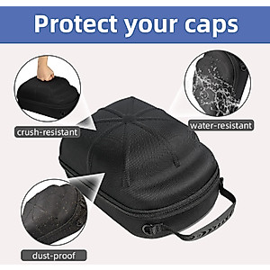 Hat case for Baseball Cap, Hard hat Travel case, caps Holder, Baseball Hat Organizer, Holding up to 6 caps for Travel and Home Storage Black