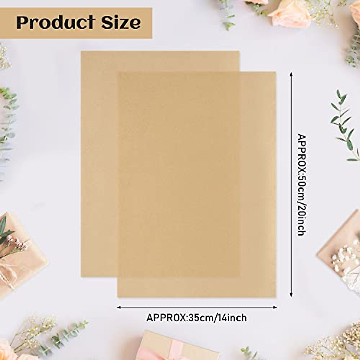 NEBURORA 120 Sheets Kraft Tissue Paper 14 x 20 Inches Brown Wrapping Tissue Paper Bulk Kraft Wrap Paper Sheets for Gift Bags Packaging Floral Filler Crafts Birthday Christmas Halloween Decor(Kraft)
