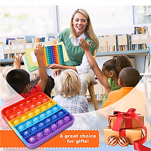 AK-SHIP 2 in 1 Fidget Toys, ABC Learning and Educational Toys, Poppers Fidget Toys,AK-SHIP Stress Relief, Autism Sensory Toys [26 Letters on One Side | Numbers 1-30 on The Other Side] (1 Pack)