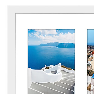 Americanflat 5x7 Double Picture Frame with Shatter-Resistant Glass - Fits Two 5x7 Photos or One 11x14 Picture - Signature Collection - Photo Frame for Wall Display - White