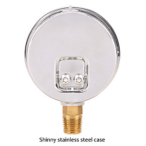 MEASUREMAN 2-1/2" dial,Glycerin Filled, Stainless Steel case, Brass Inside, 30inHg/-100kpa-0-30psi/200kpa,1/4"NPT Lower Mount