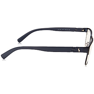 Polo Ralph Lauren Men's PH1175 Rectangular Prescription Eyewear Frames, Matte Navy Blue/Demo Lens, 56 mm