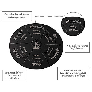 Permaggio 3 Knives and 11.7-inch Wine Pairing Cheese Board Set, Space Gray