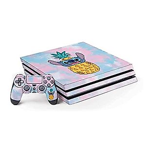 Skinit Decal Gaming Skin Compatible with PS4 Pro Bundle - Officially Licensed Disney Lilo and Stitch Pineapple Stitch Design