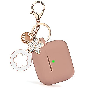 VISOOM Airpods Pro 1st Gen Case Compatible with Apple Silicone Airpods Pro 1 Case Cover for Women Cute Cases Airpod/iPods Pro with Glitter Keychain for Airpod Pro Charging Case-Milk Tea