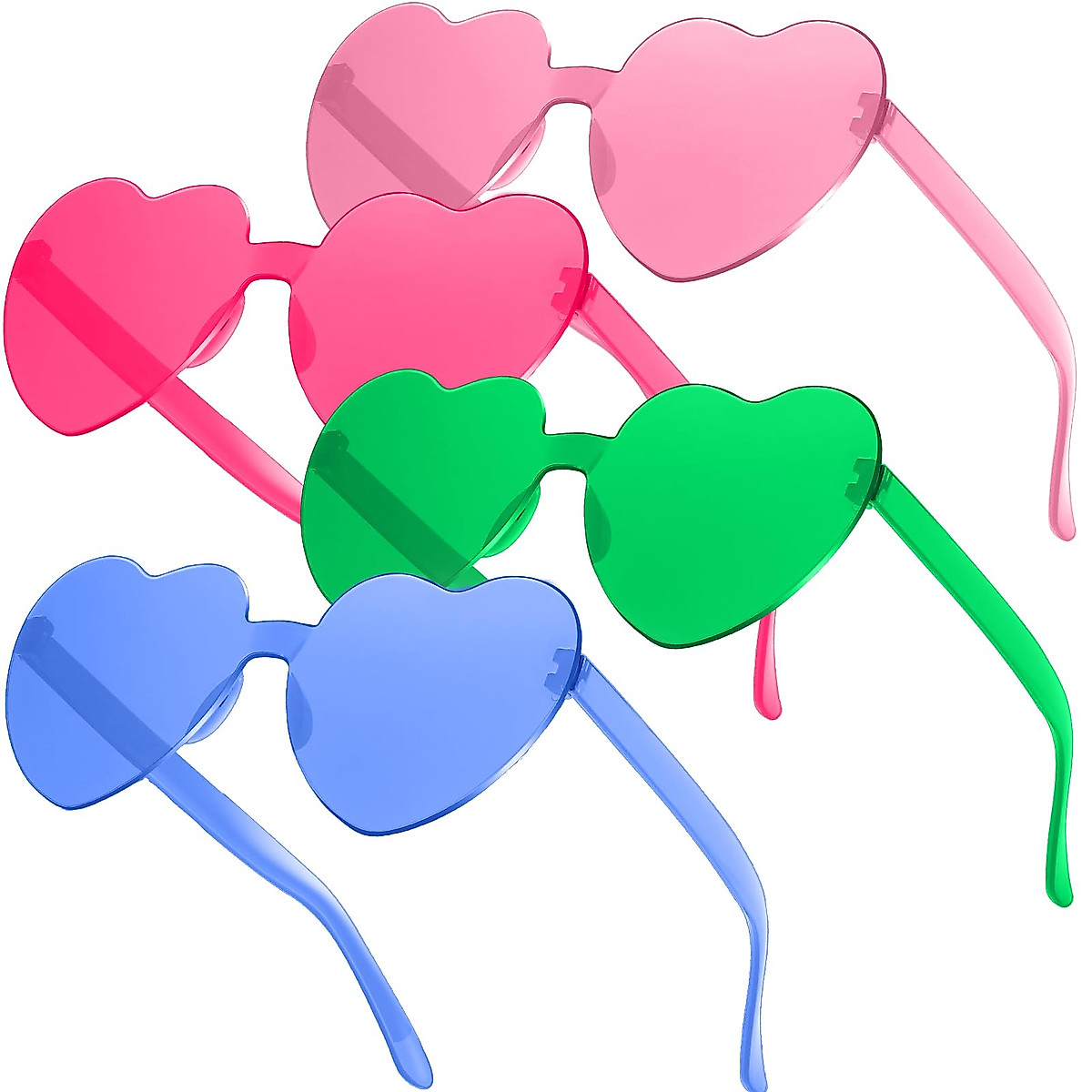 RTBOFY Heart Sunglasses, Heart Shaped Sunglasses with Transparent Candy Color for Women Party Favor