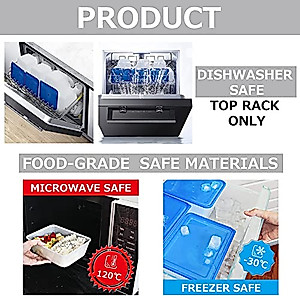 YESOON [30 Pack] Reusable Freezer Food Storage Containers with Lids [26oz-40oz-70oz] Plastic Meal Prep Container Sets Bento Box BPA Free Freezer & Microwaveable & Dishwasher Safe