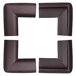 uxcell 4 Pack Foam Furniture Table Desk Edge Cover Pads Protectors Corner Cushions Bumper Guards Brown