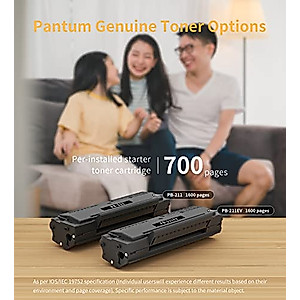 Pantum Compact Wireless Small Laser Printer P2502W Monochrome (Black and White) Single Function, Wireless Mobile Printing Airprint for Business and Home School Use, 23 PPM, Black