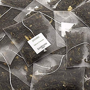 Dammann Freres Sachets, Vert Au Jasmin Tea Bags, Premium Gourmet French Jasmine Green Tea, 25 Count (Single Pack)